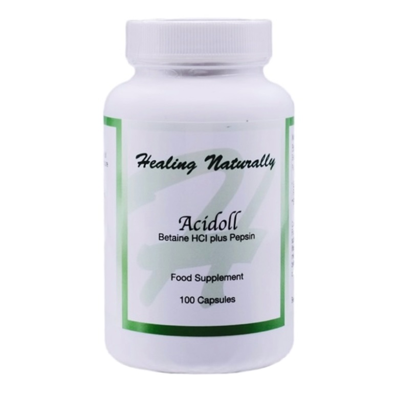 Acidoll - Betaine HCl & Pepsin 100 Capsules | Healing Naturally