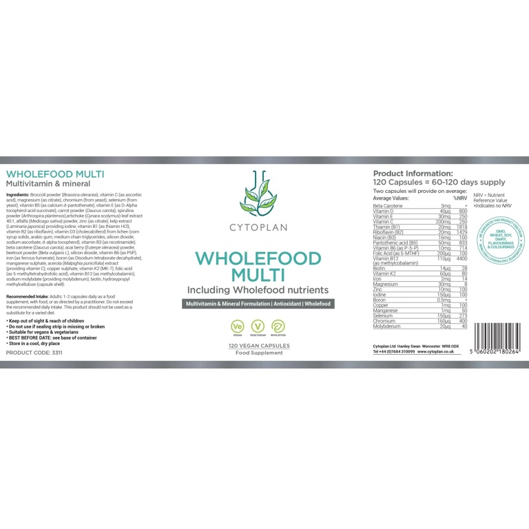 Multivitamin and Mineral | Cytoplan | 60 Capsules